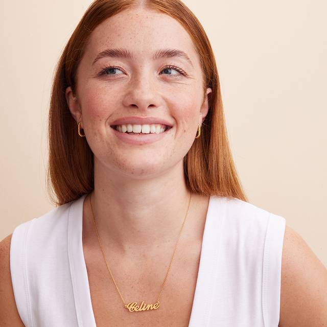 Classic Cocktail Name Necklace In 14k Solid Yellow Gold My Name