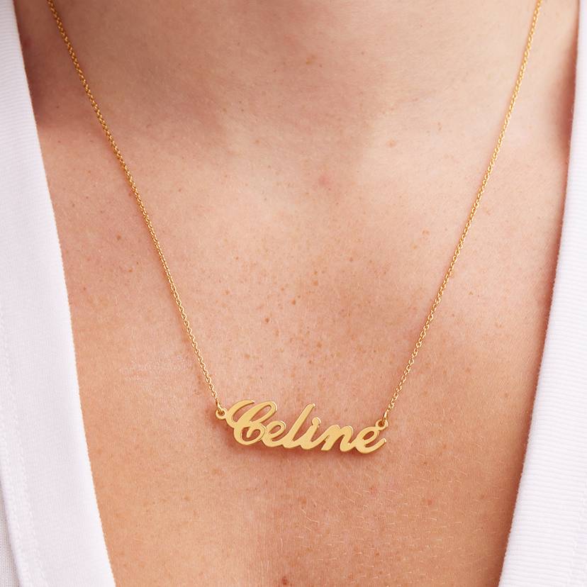 Classic Cocktail Name Necklace In 14k Solid Yellow Gold My Name