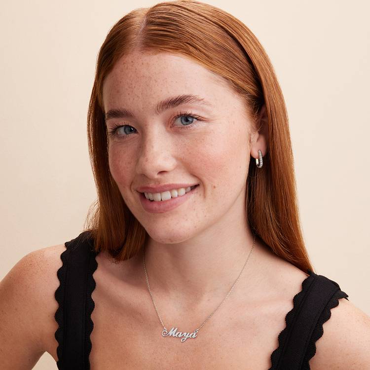 Hollywood Small Name Necklace in Sterling Silver | My Name Necklace Canada