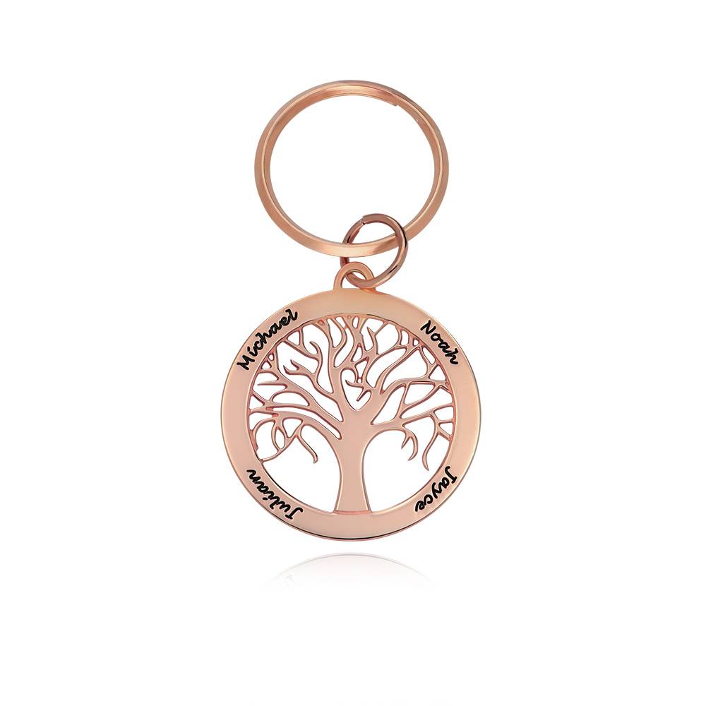 Personalized Family Tree Keychain in 18K Rose Gold Plating | My Name ...