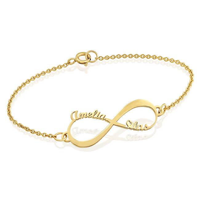 Personalized Infinity Name Bracelet in 14K Solid Yellow Gold | My Name ...
