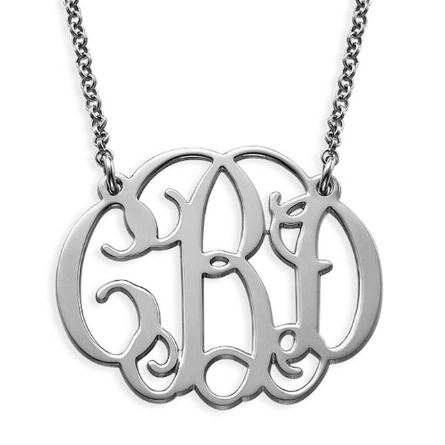 Celebrity Monogram Initials Necklace in Sterling Silver | My Name ...