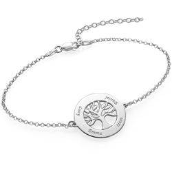 Family Tree Bracelet with Engraving in Sterling Silver | My Name ...