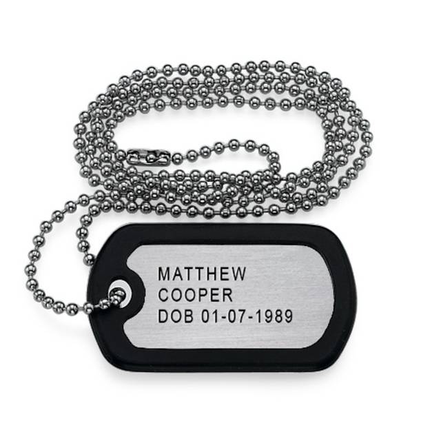 Personalized Dog Tag Necklace for Men in Sterling Silver | My Name ...
