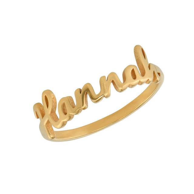 Script Name Ring in 18K Gold Plating | My Name Necklace Canada