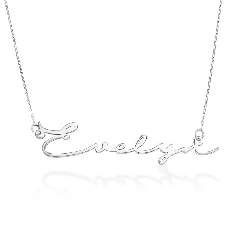 Signature Style Name Necklace in 10K Solid White Gold | My Name ...