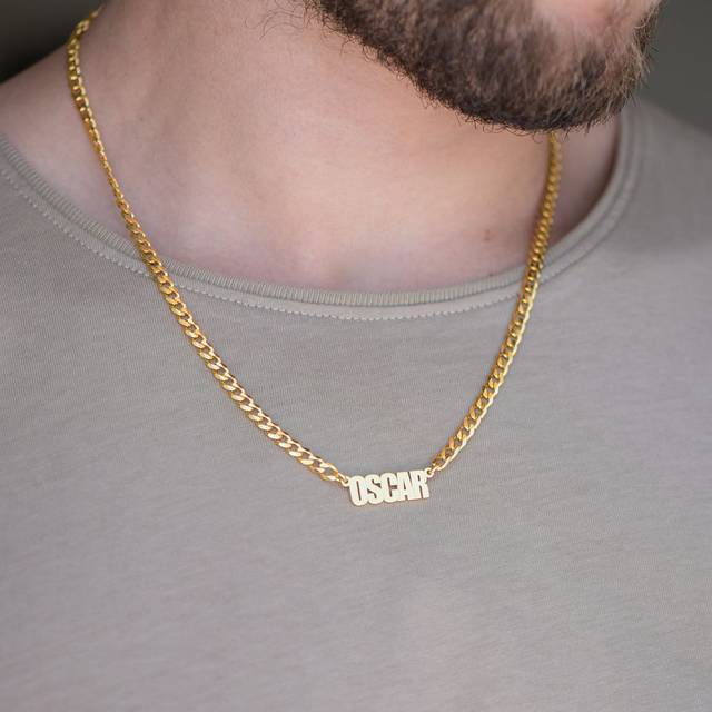 Thick Chain Name Necklace in 18K Gold Vermeil | My Name Necklace Canada