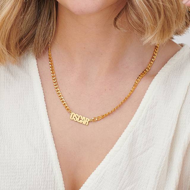 Thick Chain Name Necklace in 18K Gold Vermeil | My Name Necklace Canada