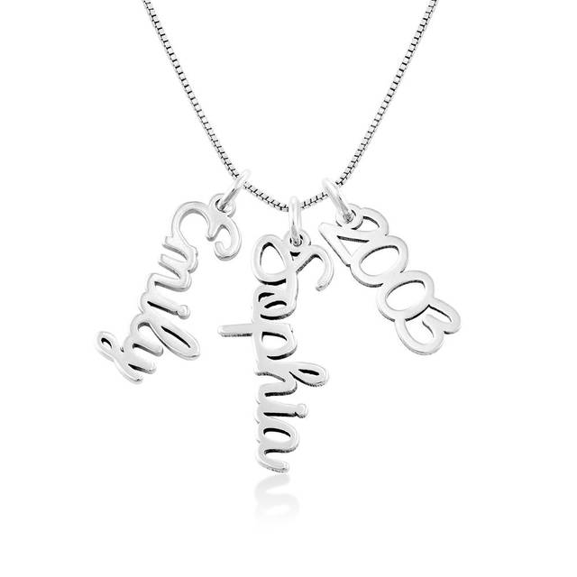 Vertical Cursive Name Necklace in Sterling Silver | My Name Necklace Canada